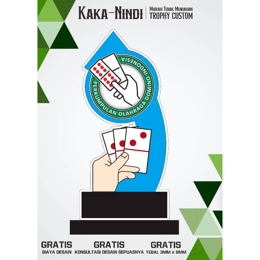 Jual Trophy Domino/Piala Domino/Plakat/Bahan Akrilik 3mm dan 6mm/Free ...