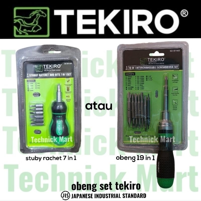 Jual obeng set TEKIRO obeng stuby rachet set 7 in 1 / obeng set 19 in 1 ...