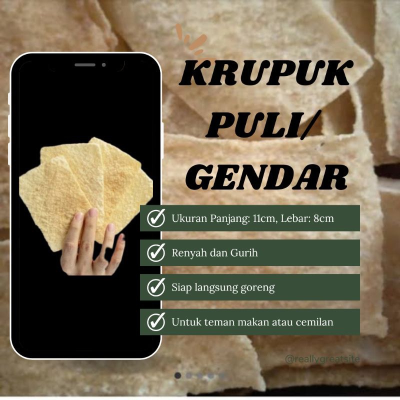 Jual Kerupuk krupuk Puli Kotak/Krupuk Gendar/Kerupuk Nasi Mentah Renyah ...