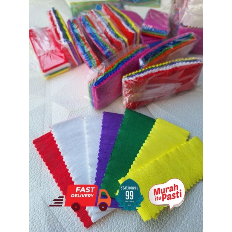 Jual [isi 12]CREPE PAPER BESAR/Kertas krep Potong/ART DECORATION/kertas ...
