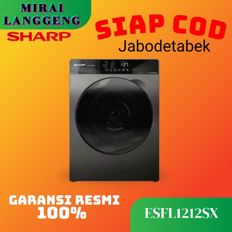 Jual SHARP MESIN CUCI FRONT LOADING WASHER ESFL1212SX | Shopee Indonesia