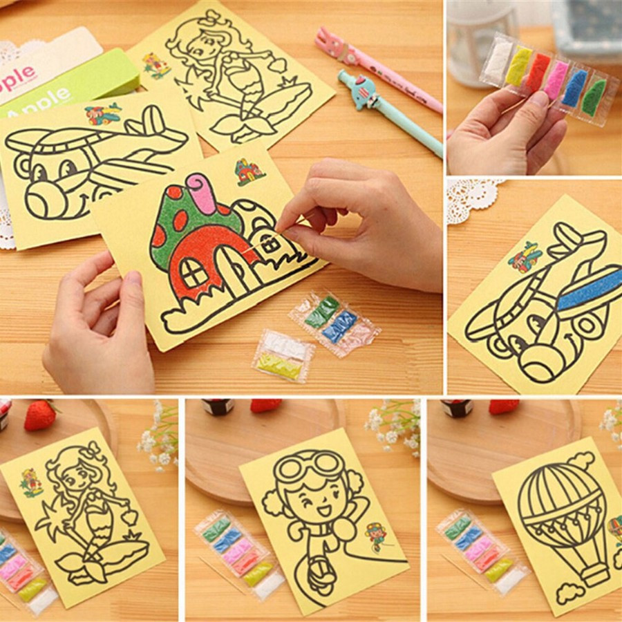 Jual Mainan Mewarnai Pasir / Mainan Anak Lukis Pasir Diy ( Sudah ...