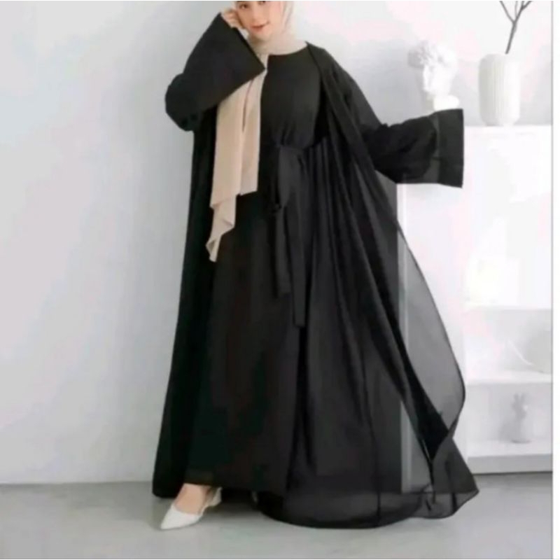 Jual Baju syari terbaru gamis Abaya Turkey set outer iner Kekinian ...