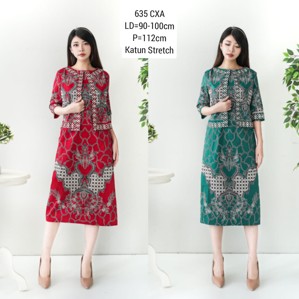 Jual Dress Batik Harini Terusan Kerja Kantor Wanita Kondangan Murah 635 ...