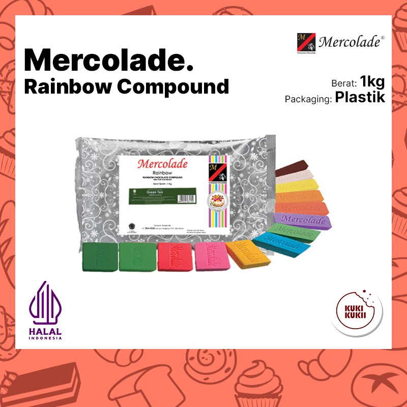 Jual Coklat Warna MERCOLADE Rainbow 1kg | Mercolade Rainbow Compound 1 ...