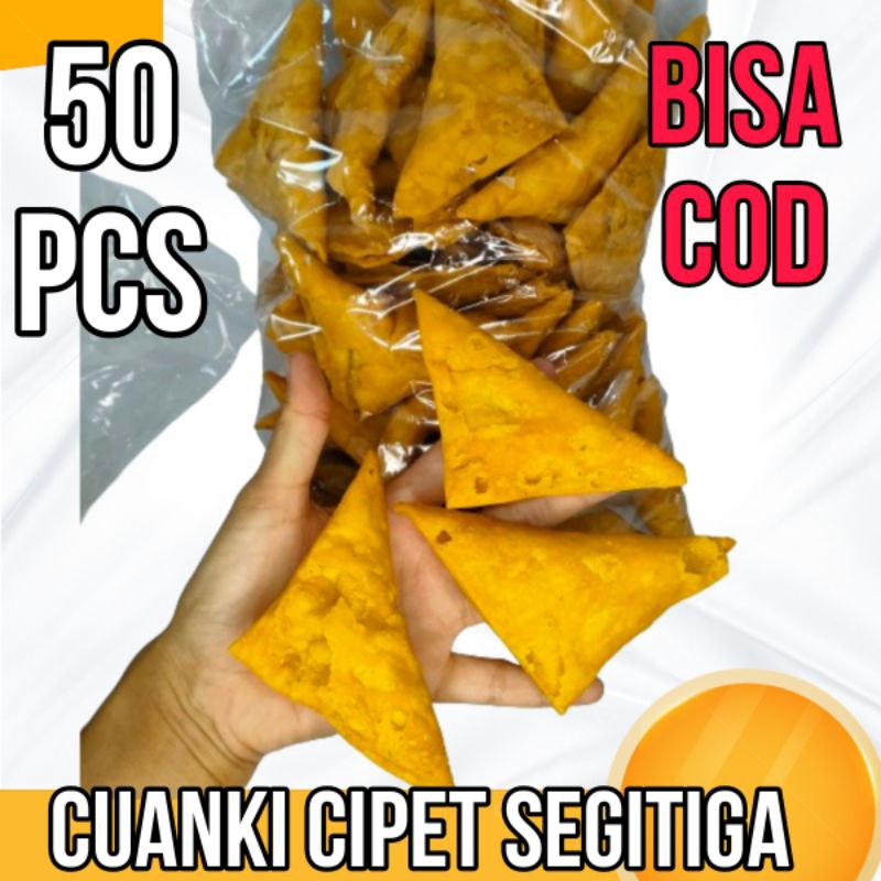 Jual ISI 50 PCS CUANKI CIPET SEGITIGA UKURAN BESAR dan KECIL TOPING ...