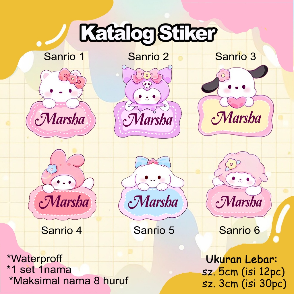 Jual Stiker Nama Kain Label Nama Setrika Stiker Laundry Nama Motif ...