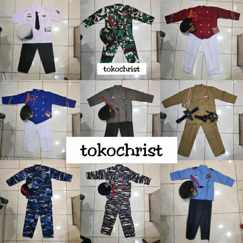 Jual baju profesi anak cowok polisi tni al angkatan laut pilot akmil doreng akpol tni au ...