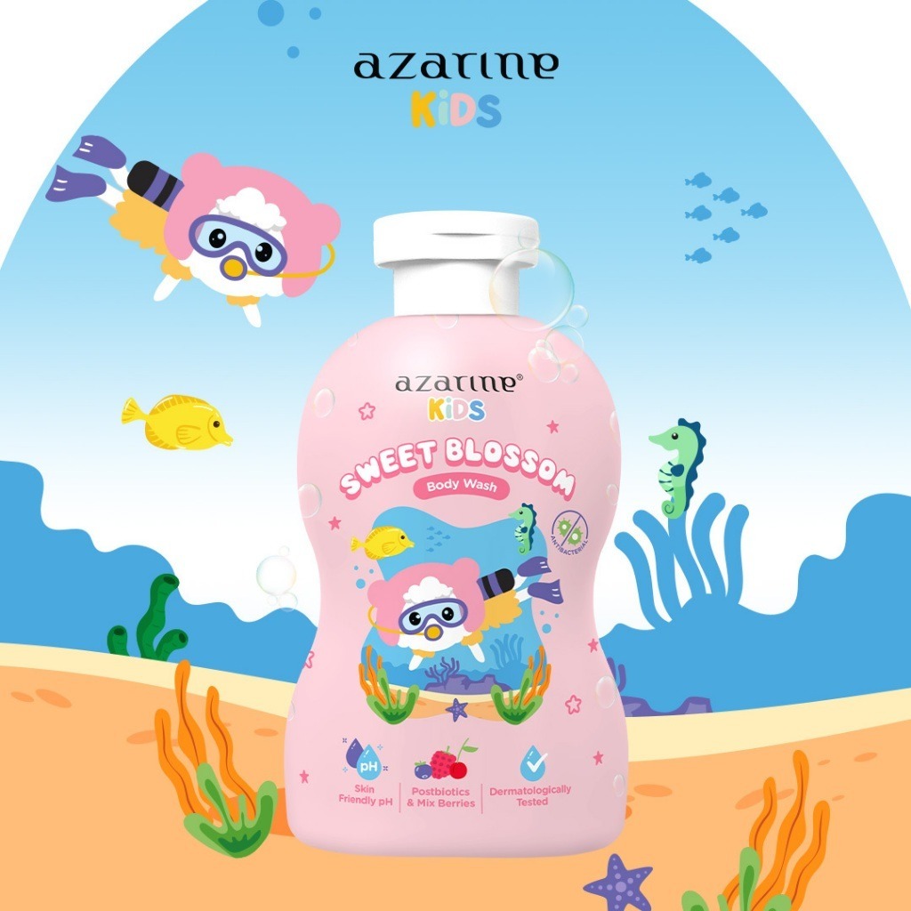 Jual Azarine Kids Sweet Blossom Body Wash 300ml Sabun Bayi Kids SLS ...