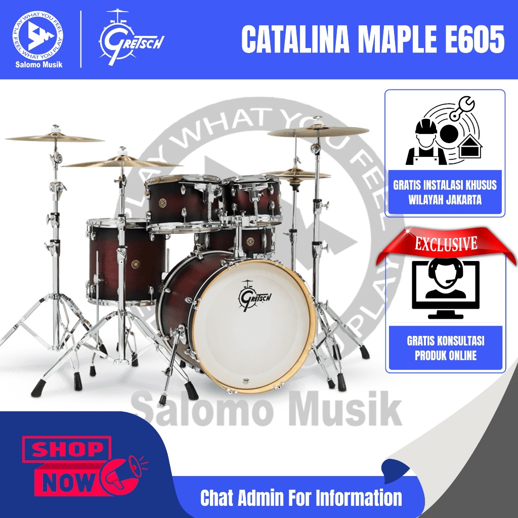 Jual Drum Set Gretsch Catalina Maple E605 Series Varian Warna Original ...