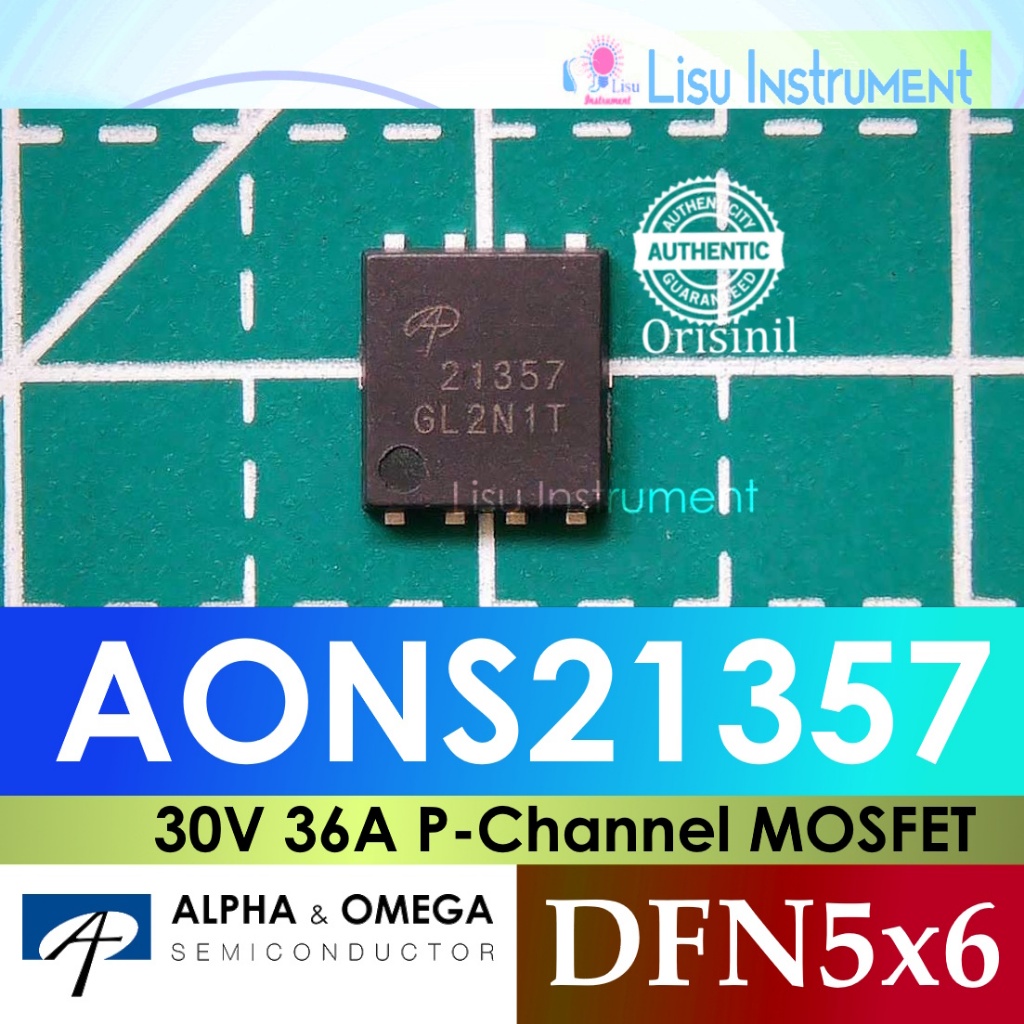 Jual AONS21357 30V 36A P-Channel MOSFET 21357 DFN5x6 Alpha & Omega ORIGINAL | Shopee Indonesia