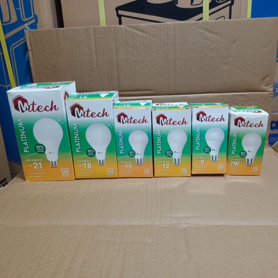 Jual MITECH PLATINUM LAMPU LED PUTIH A BULB 7 WATT | Shopee Indonesia