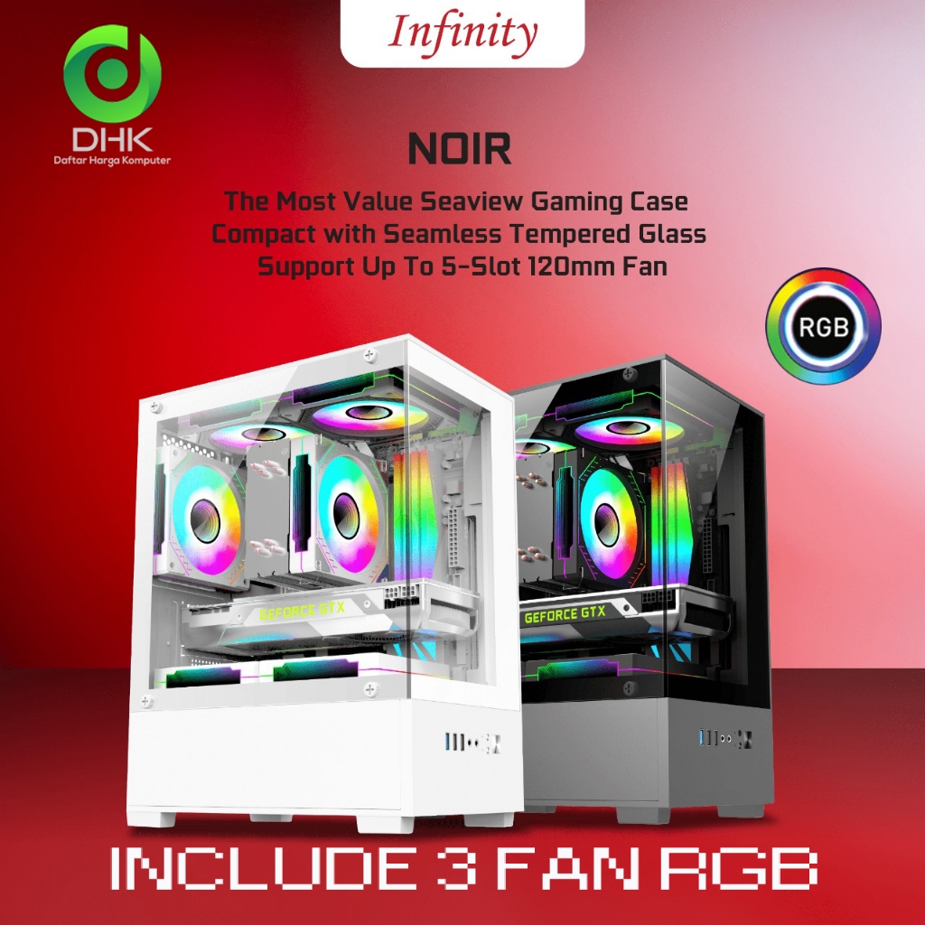 Jual Casing Infinity Noir V2 MATX FREE 3 FAN RGB | Shopee Indonesia