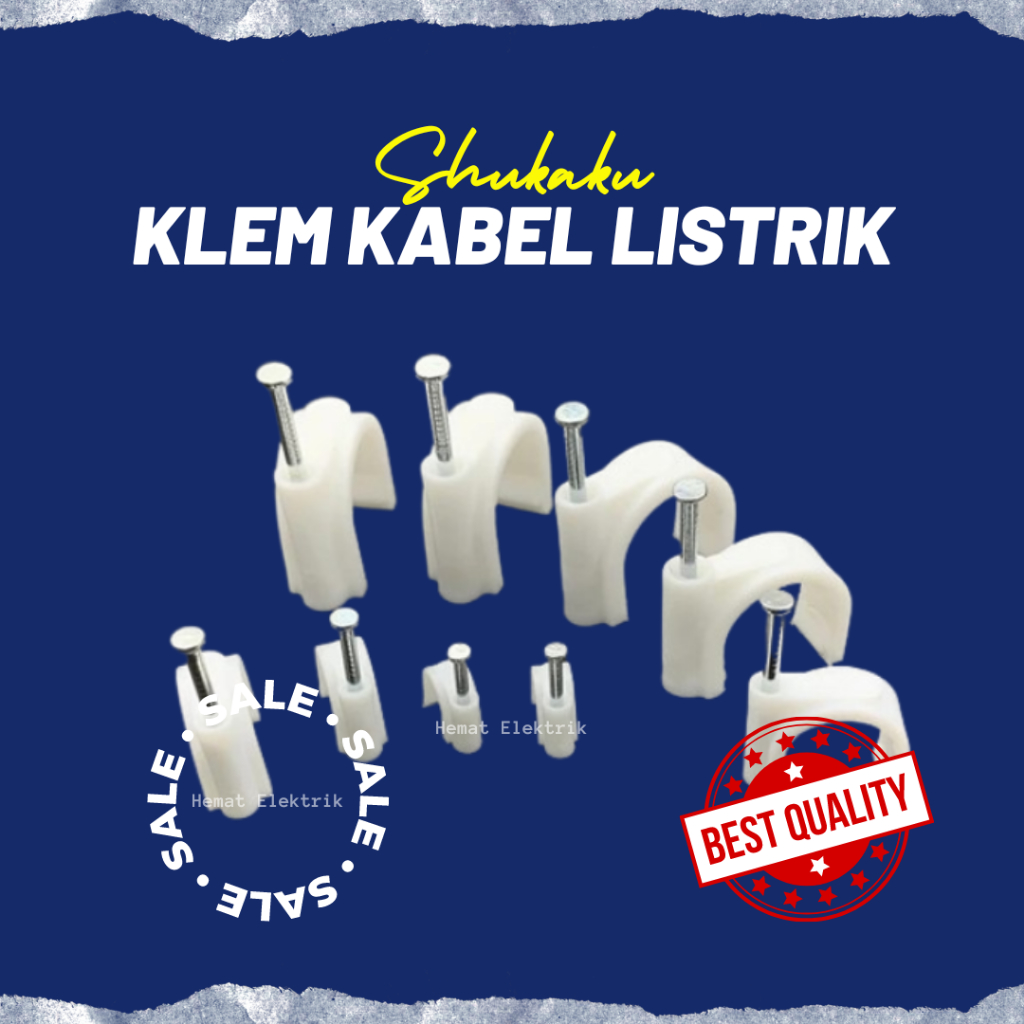 Jual Klem Kabel Listrik isi 50 Pcs Shukaku SNI Putih Klem Paku Beton ...