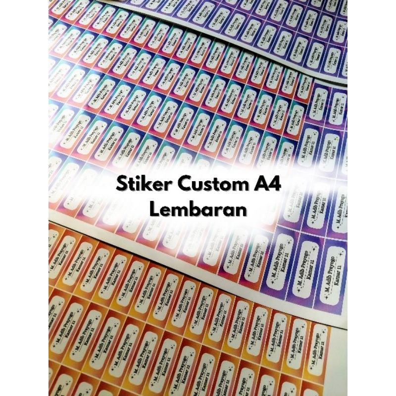 Jual READYSTOK Stiker Custom A4 Lembaran Pakai Desain Sendiri Bebas ...