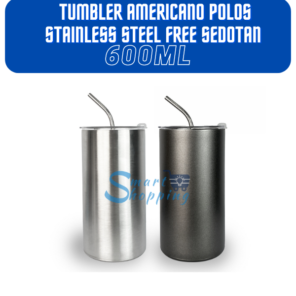 Jual Tumbler Americano Polos Stainless Steel Free Sedotan stainless 600 ...