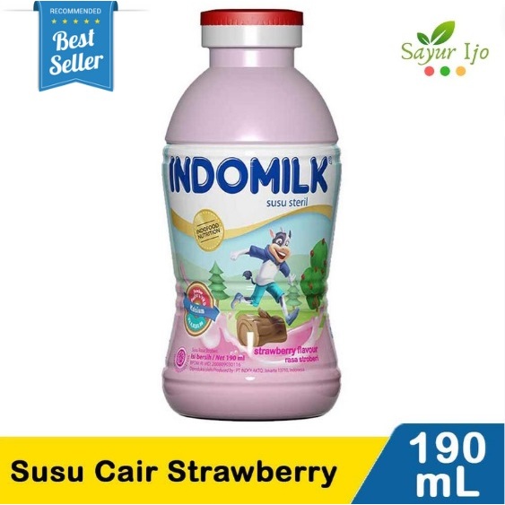 Jual Indomilk Susu Cair Stroberi 190 ML / Botol Fresh Strawberry Milk UHT Segar | Shopee Indonesia