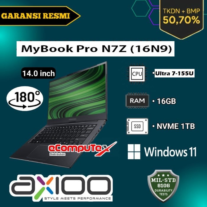 Jual LAPTOP AXIOO MYBOOK PRO N7Z (16N9) UlTRA 7-155U RAM 16GB 1TB NVME ...
