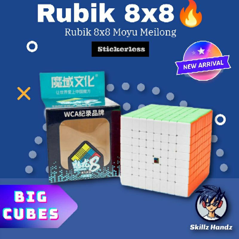 Jual Rubik 8x8 MoYu Meilong (Stickerless) Rubik Unik Big Cubes | Shopee ...