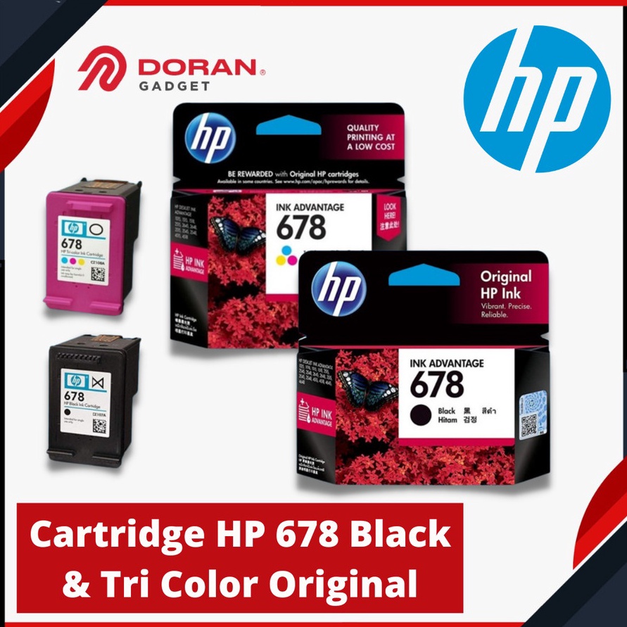 Jual TERBATAS Cartridge Tinta HP 678 Black HP 678 Tri Color Original InkAdvantage | Shopee Indonesia