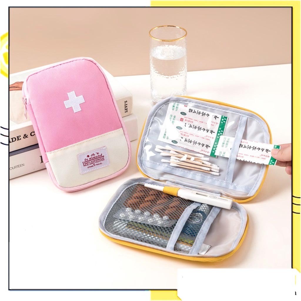 Jual Tas P3K Mini Bentuk Persegi | Tempat Tas Obat Mini | Shopee Indonesia