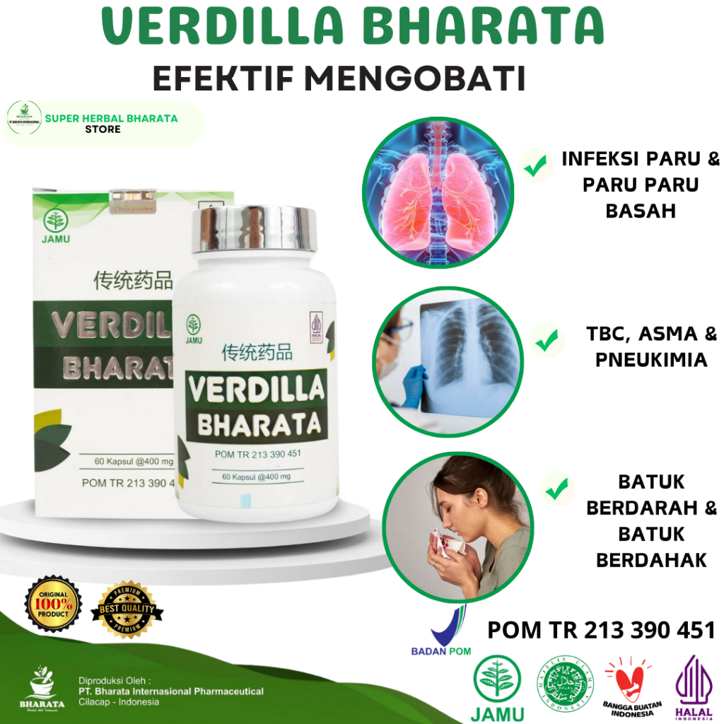 Jual VERDILLA BHARATA OBAT HERBAL INFEKSI PARU PARU ASMA TBC BATUK ...