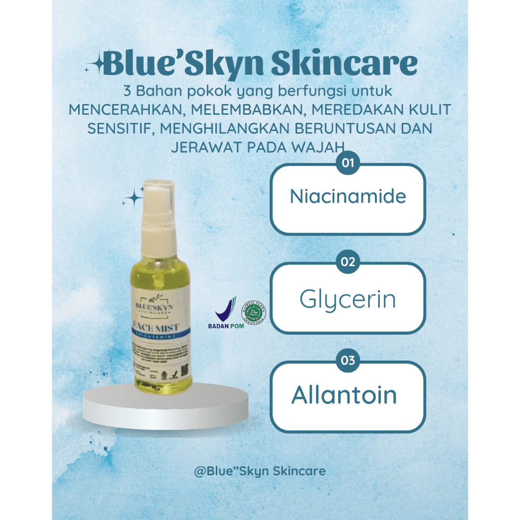 Jual BLUE'SKYN Here We Glow Face Mist 60ML | Face Mist Wajah Glowing ...