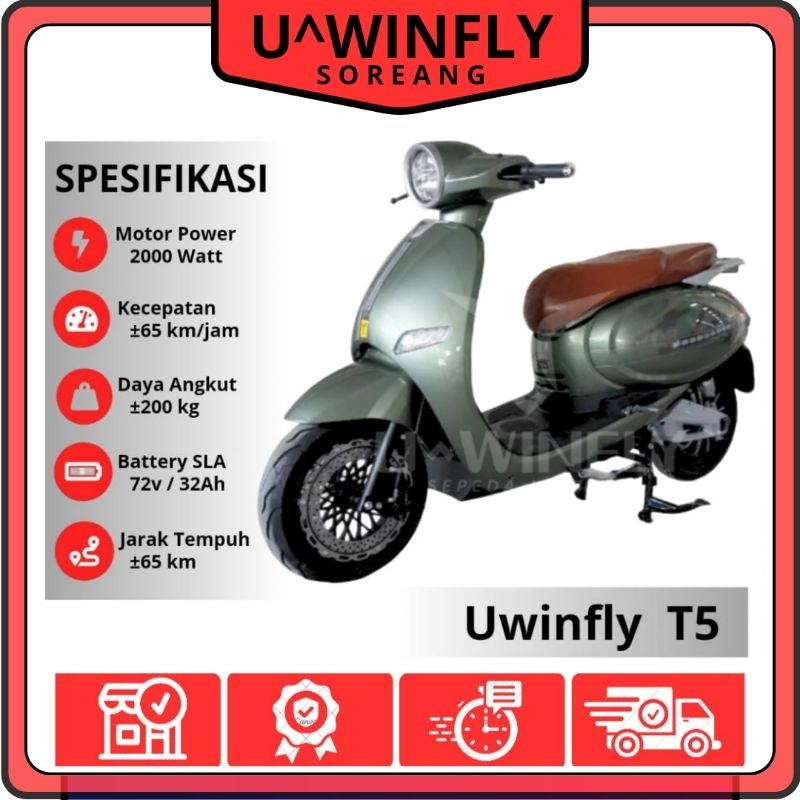 Jual Motor Listrik Uwinfly T5 2000Watt Garansi Resmi | Shopee Indonesia