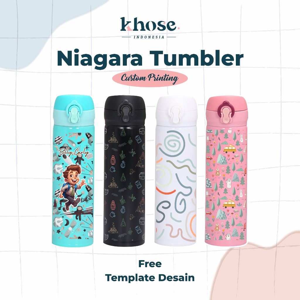 Jual KHOSE Tumblr Custom Niagara 500 ml Stainless Cetak UV Full Print ...