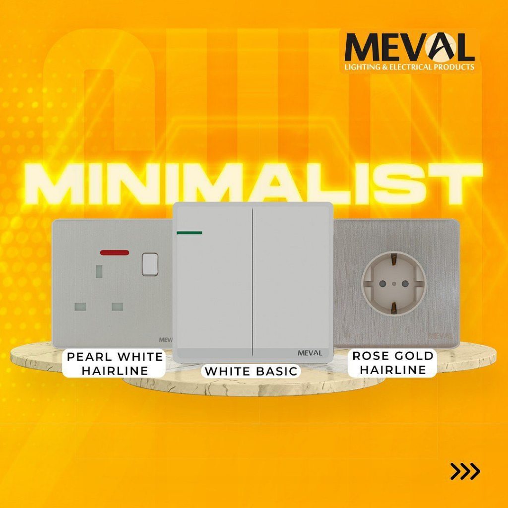 Jual MEVAL Stop Kontak Saklar dan Soket Minimalist - Rose Gold Hairline ...