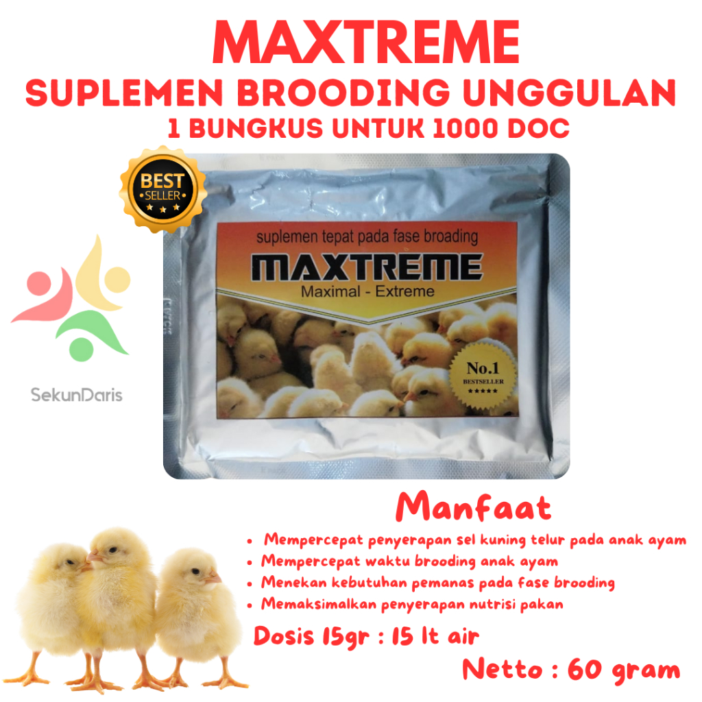 Jual Vitamin Anak Ayam - MAXTREME - Suplemen Ayam Broiler Jantan Joper ...