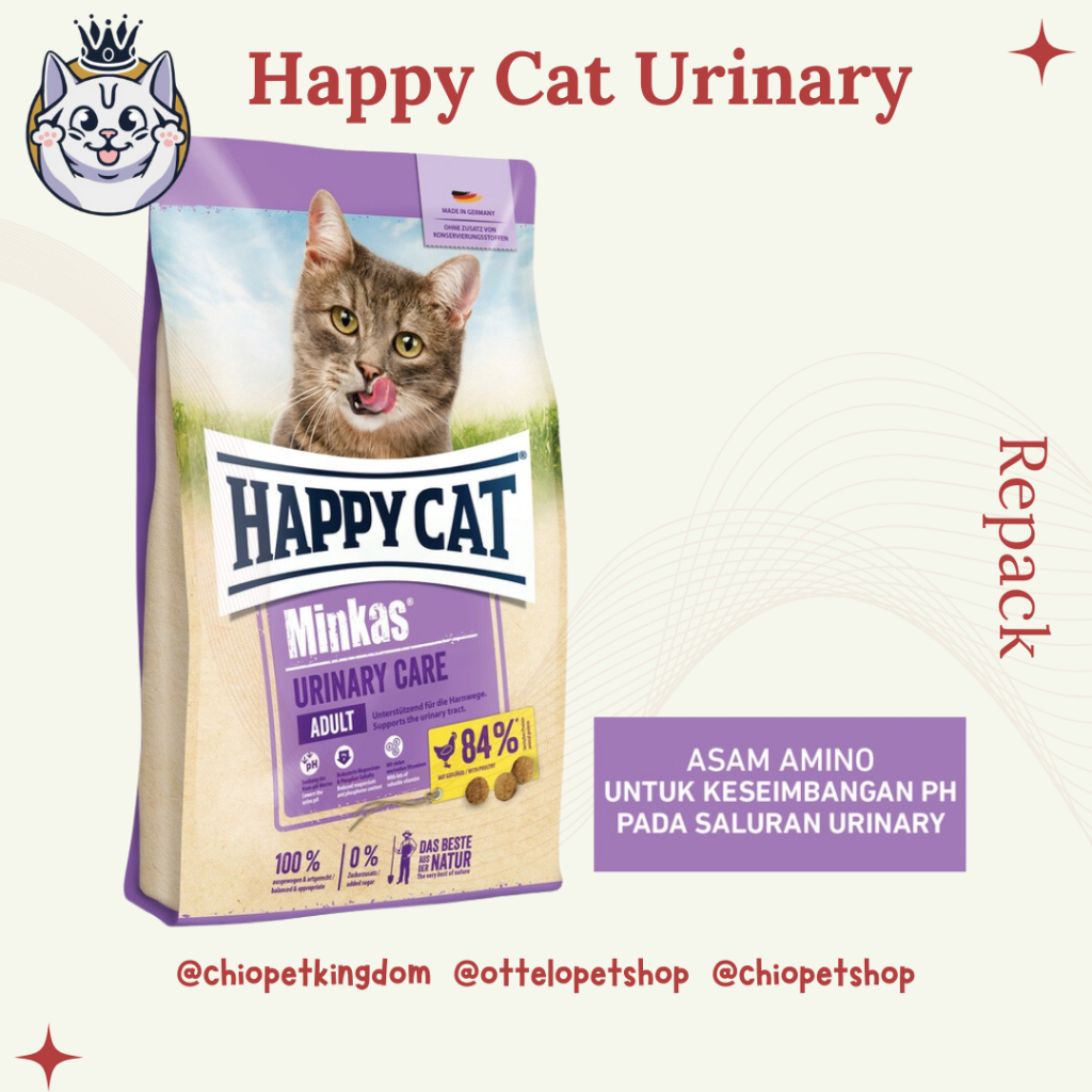 Jual Happy Cat Minkas Urinary Repack 1 kg / Cat Food / Makanan Kucing ...