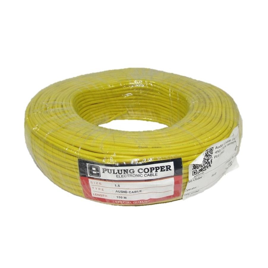 Jual KABEL NYAF,MERK PULUNG,UKURAN 1 X 1.5 mm, 100M,WARNA KUNING ...