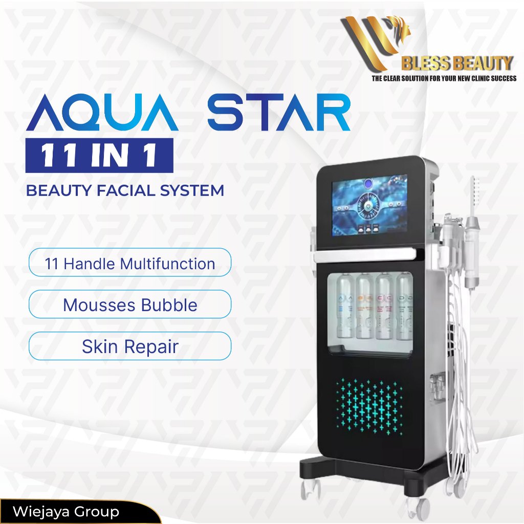 Jual Alat AQUASTAR 11 In 1 Beauty Facial System 11 Handle Multifunction ...