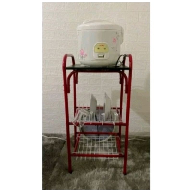 Jual Rak magic com tebal rak susun 3 rak dapur rak piring rak free ...