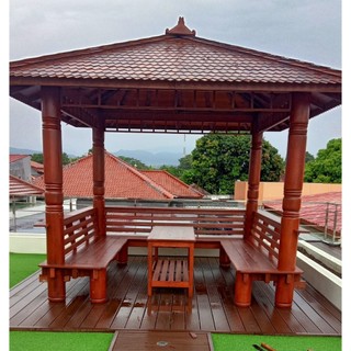 Jual Gazebo Model Bangku Ukuran 3x3 Meter Listplang Model Ukiran Jepara ...