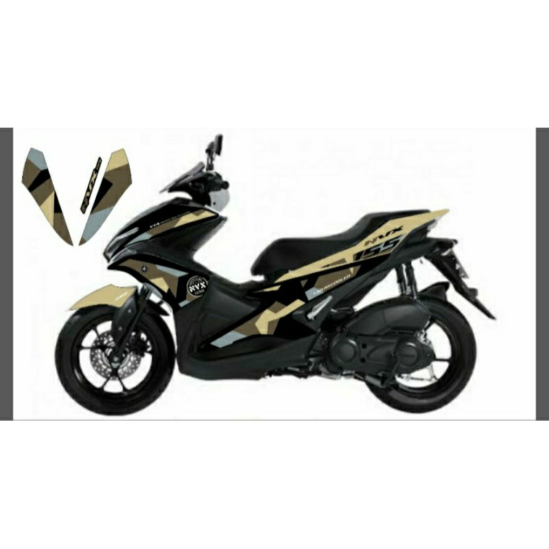 Jual STRIPPING STICKER YAMAHA AEROX OLD 155 NVX MOTIF ARMY TRANSPARAN ...