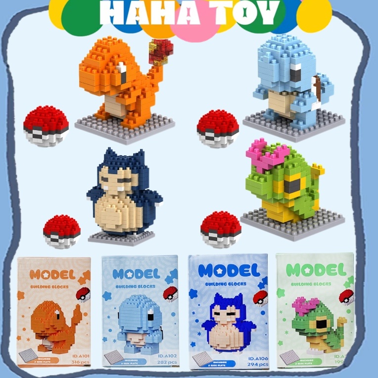 Jual DIY Susun Blok Charmander 3D Blok Mainan Blok Nano Seri Pokémon ...
