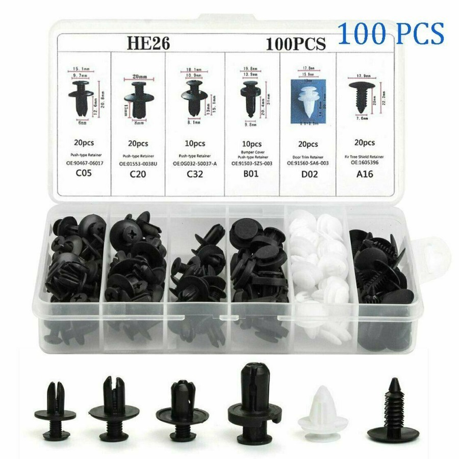 Jual 100PCS Baut Rivet Mobil/Universal Klip Bumper Baut Body Plastik ...