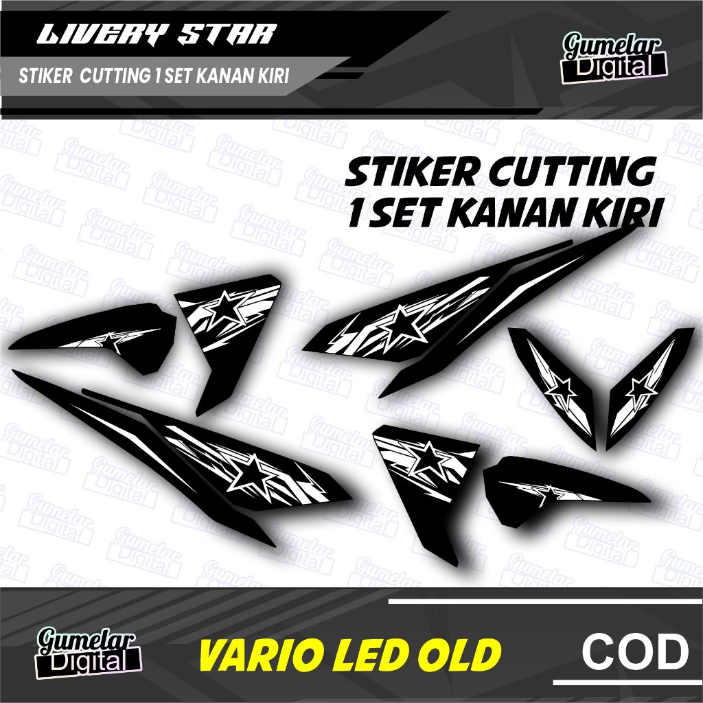 Jual CUTTING STIKER SIMPEL HONDA VARIO LED OLD 125 150 LIVERY STAR 3 ...