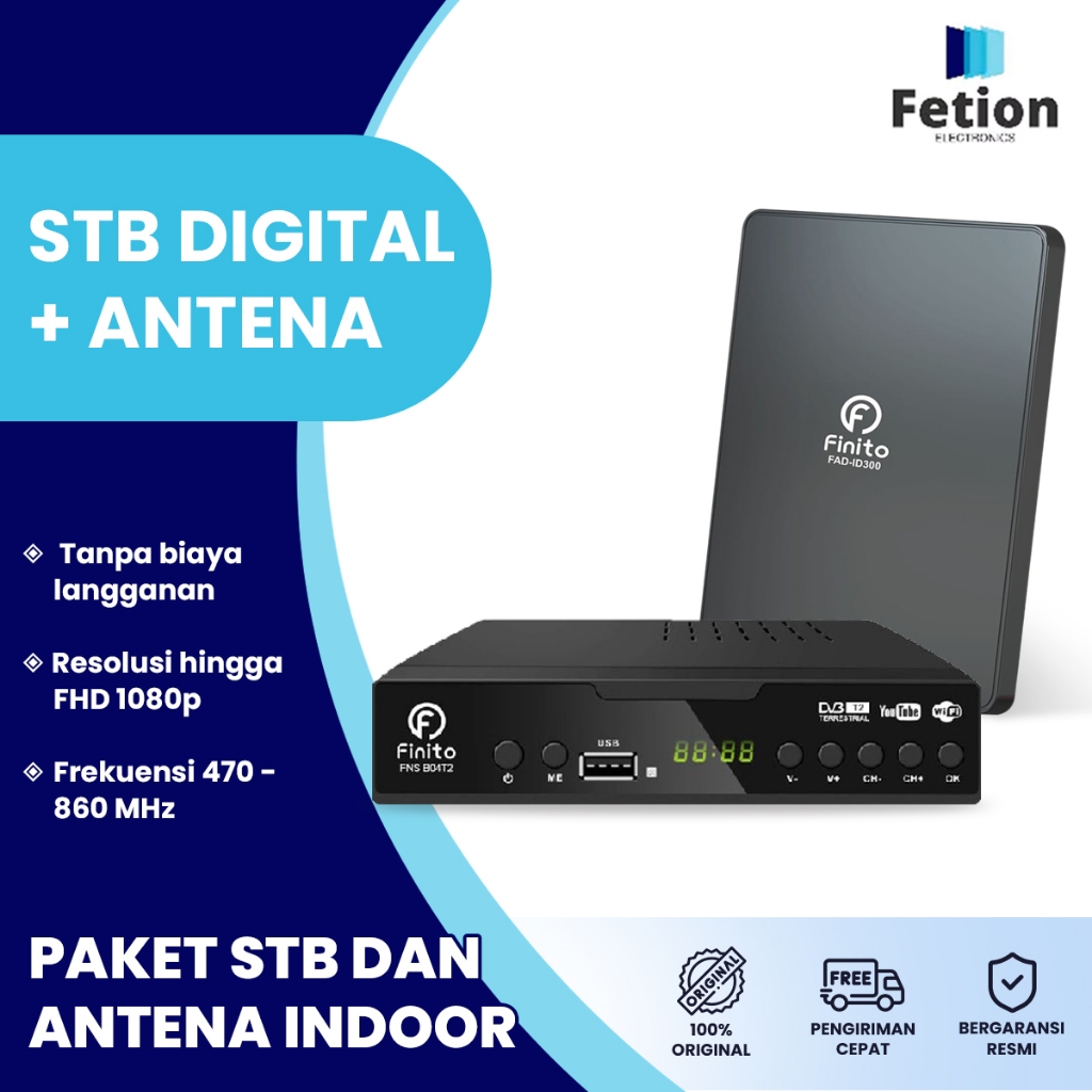 Jual PAKET LENGKAP Set Top Box Finito + Antena Digital Indoor FAD-ID300 ...