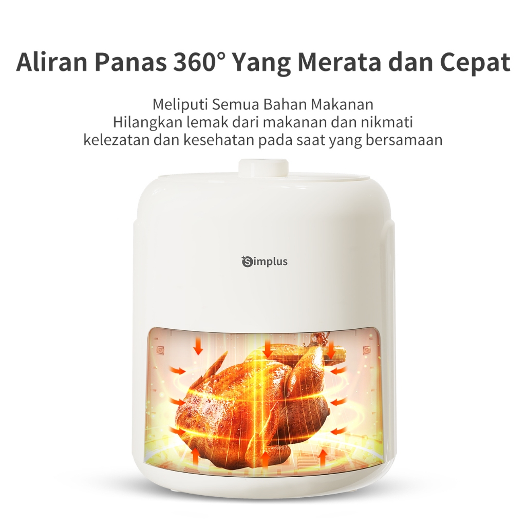 Jual Simplus Air Fryer 2.8L, Kapasitas Kecil Ukuran Kecil Mudah ...