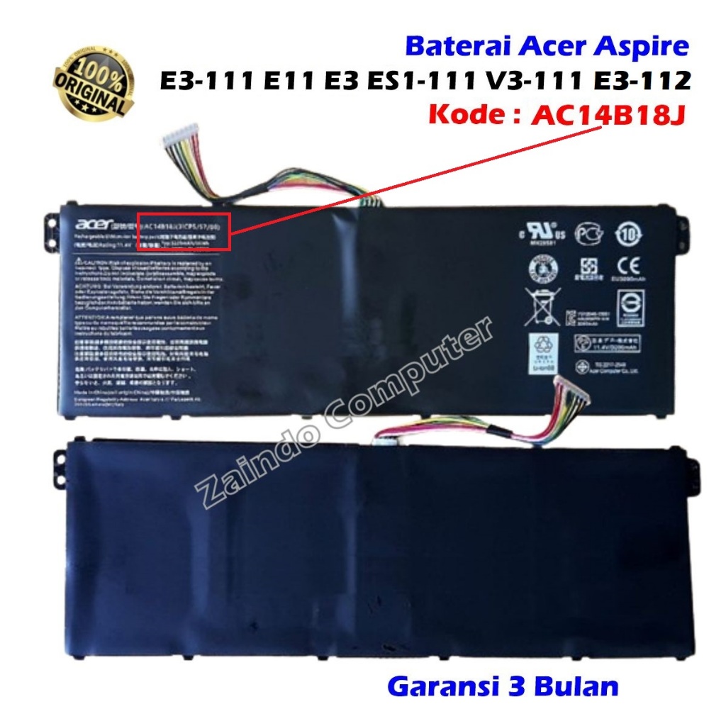 Jual BATERAI ACER AC14B18J E3-112 E3-111 E3-112M E5-721 E5-731 E5-731G E5-771 E3-112 E5-771G ES1 ...