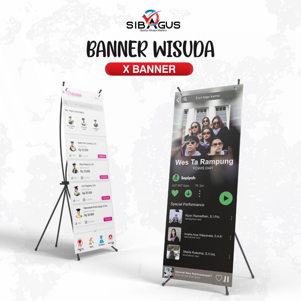 Jual X Banner Wisuda | Standing Banner Wisuda | Banner Sidang | Banner ...