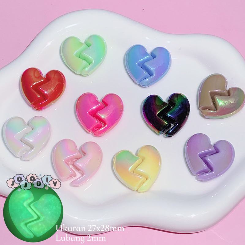 Jual (1Pcs) J276 Manik Luxury 3D Love Belah Dua | Shopee Indonesia