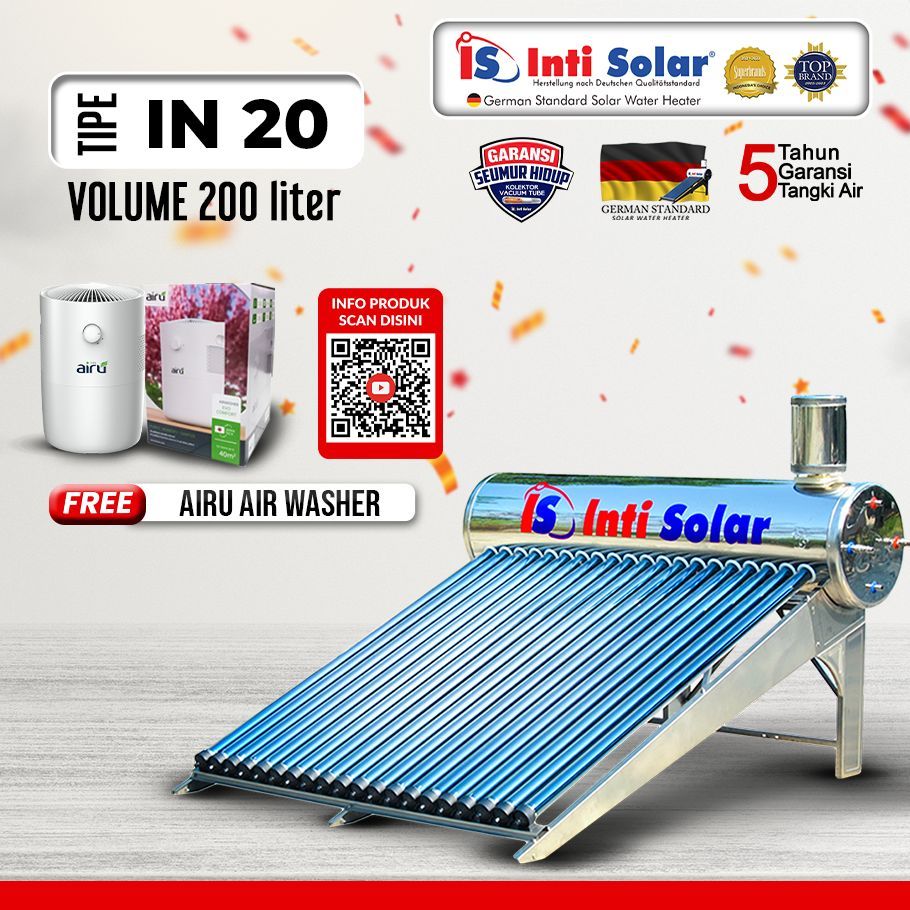 Jual Inti Solar IN 20/Intisolar IN20 Pemanas Air Tenaga Matahari 200 ...