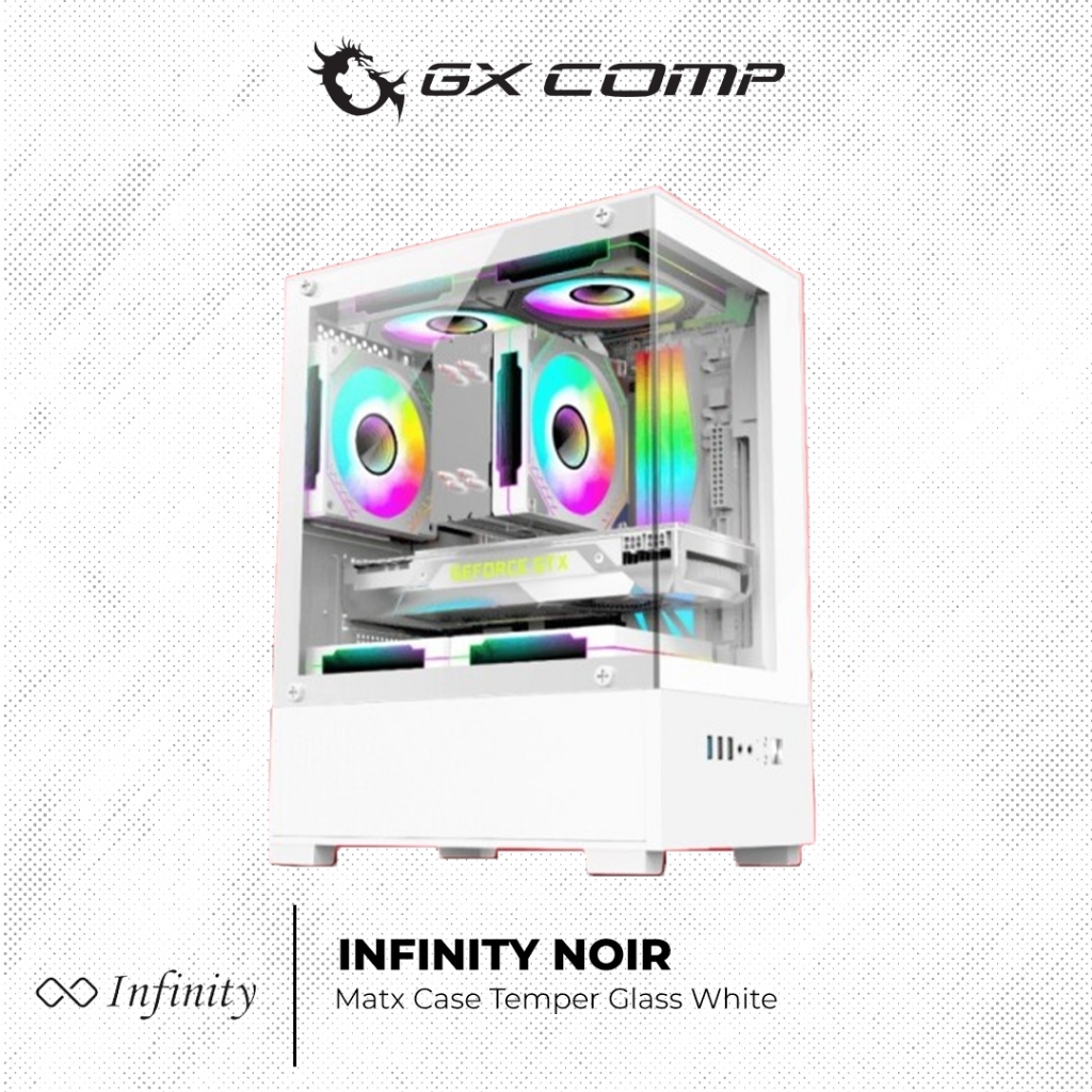 Jual INFINITY NOIR White / Casing PC M-ATX / CPU PC Case Gaming / mATX ...