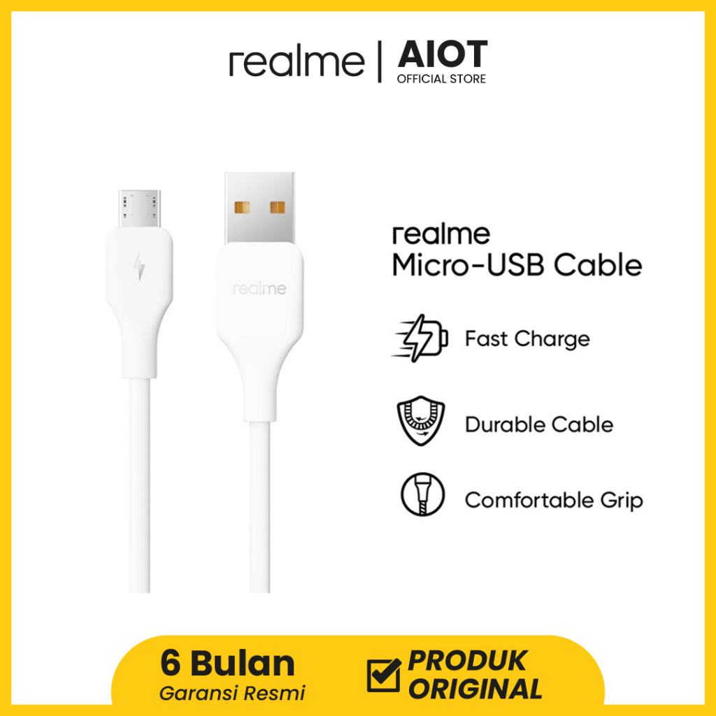 Jual realme Micro USB Cable Android Fast Charger, Nylon Braided ...