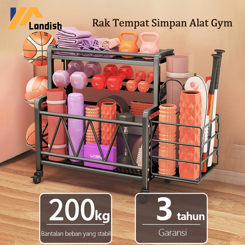 Jual Rak Tempat Simpan Alat Gym Barbel Organizer Rak Peralatan Olahraga ...