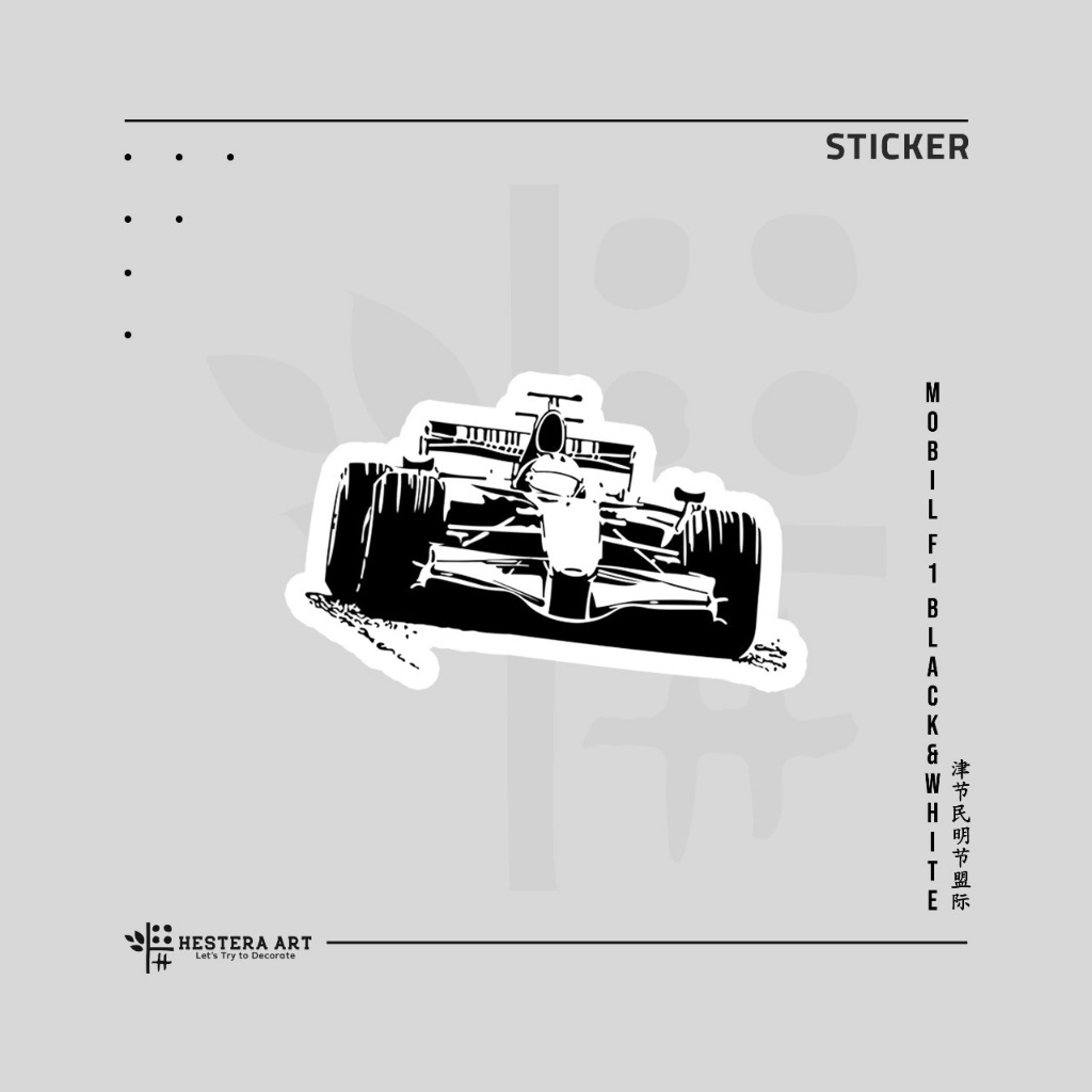 Jual Stiker Formula 1 F1 Sticker Vinyl Doff Laminasi | Mobil F1 Hitam ...